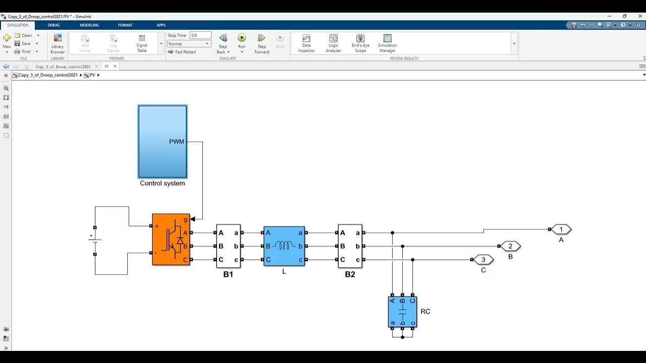 Distributed power generation cascaded grid connection Matlab/Simulink simulation, droop control ...