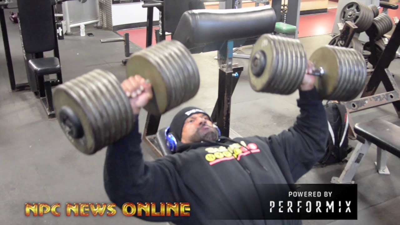 IFBB Pro Juan Morel 180 Pound Dumbbell Incline Presses 2 days Out From ...