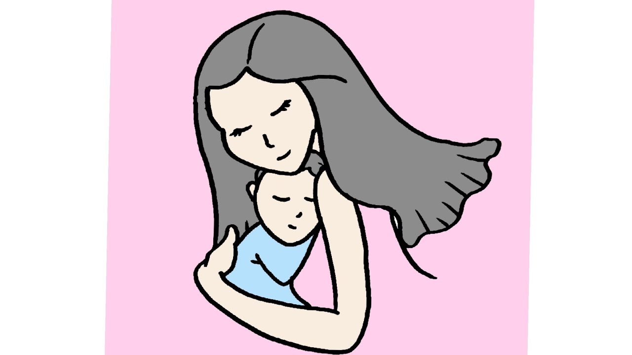 How to draw mother and baby | minimalistic Art - YouTube