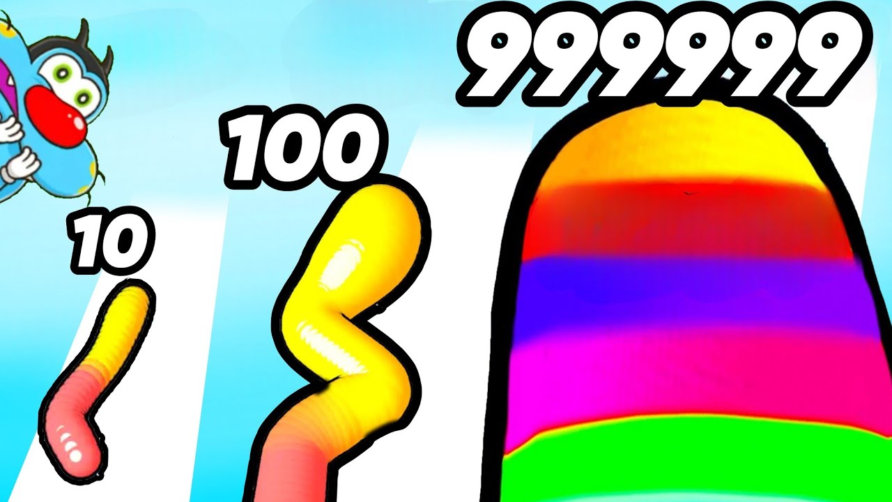 Oggy Upgrading Small Gum To Giant Gum In | Gummy Worm Go Game | Noob vs ...