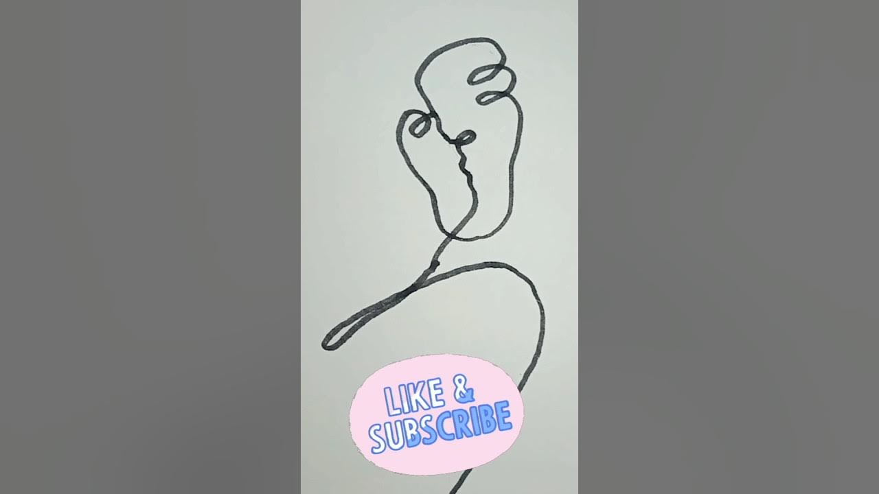 easy one line drawing for beginners 🎭faces#art#drawing#tutorial#viral# ...