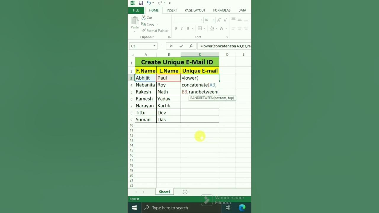 Excel Formulas #excelformulahacks #shorts #excelformulas #exceltutorial #email #gmail # ...