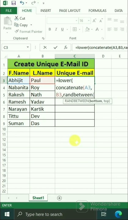 Excel Formulas #excelformulahacks #shorts #excelformulas #exceltutorial #email #gmail # ...
