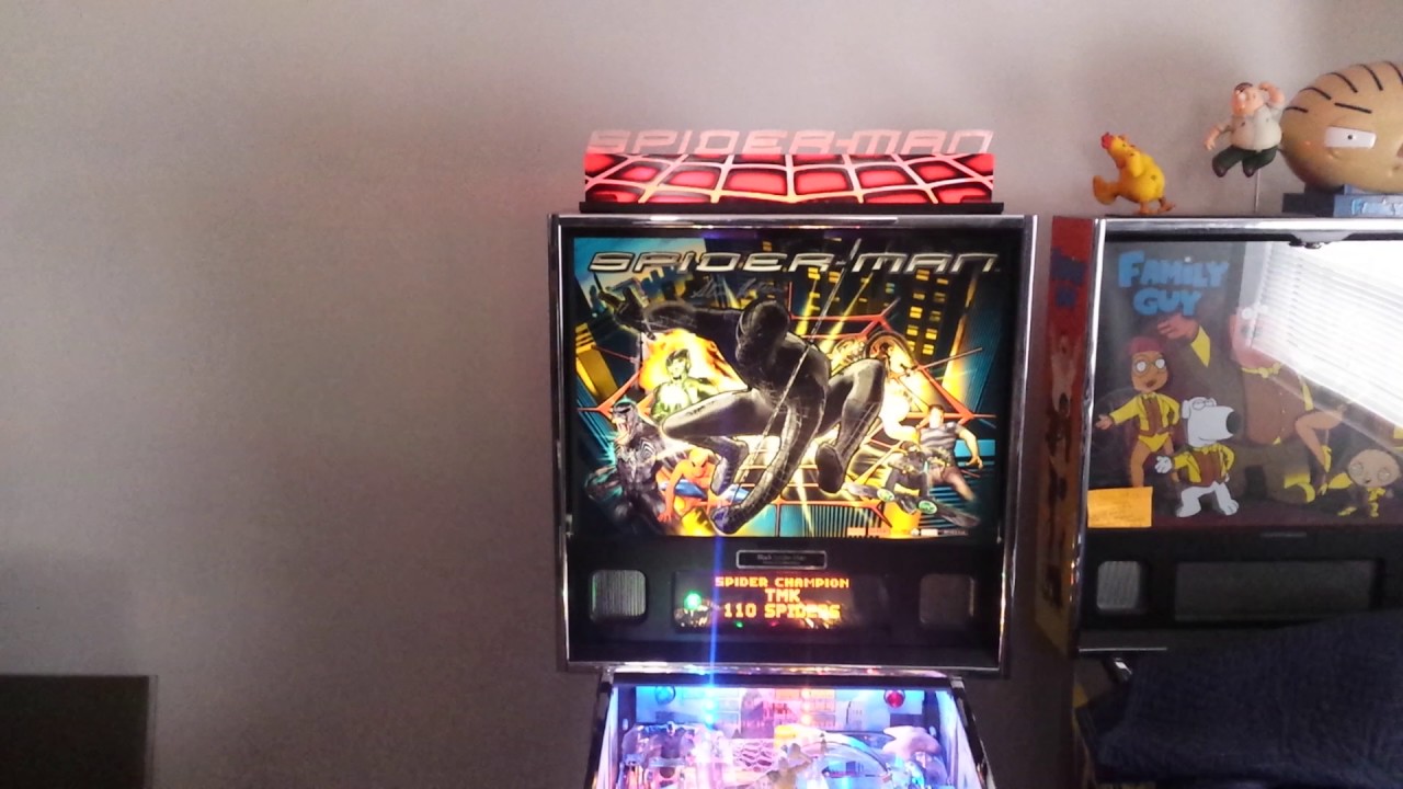 Spider-Man black pinball color changing RGB with McKee brushed aluminum ...