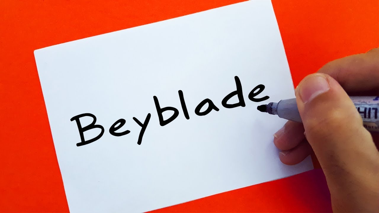 Beyblade ! How To Turn Words ( Beyblade ) Into Cartoon - YouTube