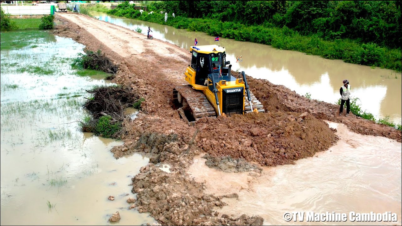 Wonderful Processing Heavy Dozer Forest Cutting Slope And Pushing Soil ...