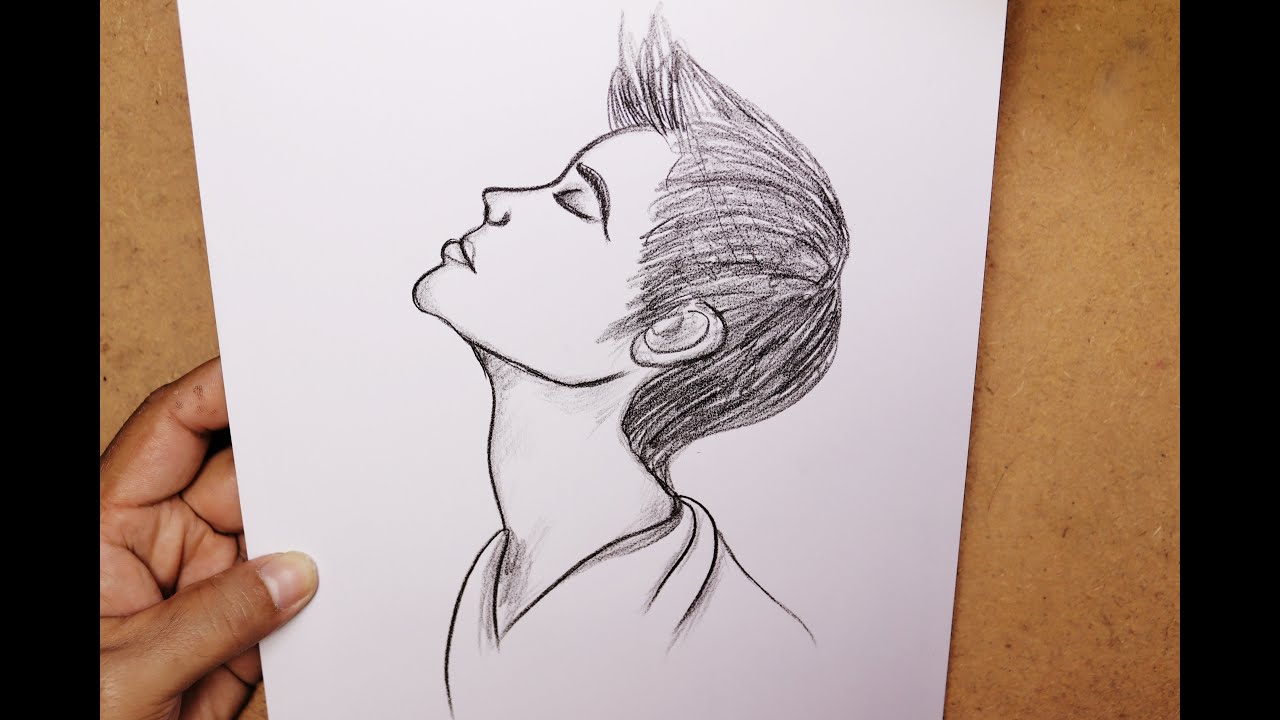 Pencil sketch drawing a boy step by step easy || Boy face drawing and ...