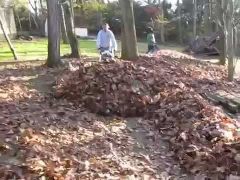 Walk behind mower leaf plow - YouTube