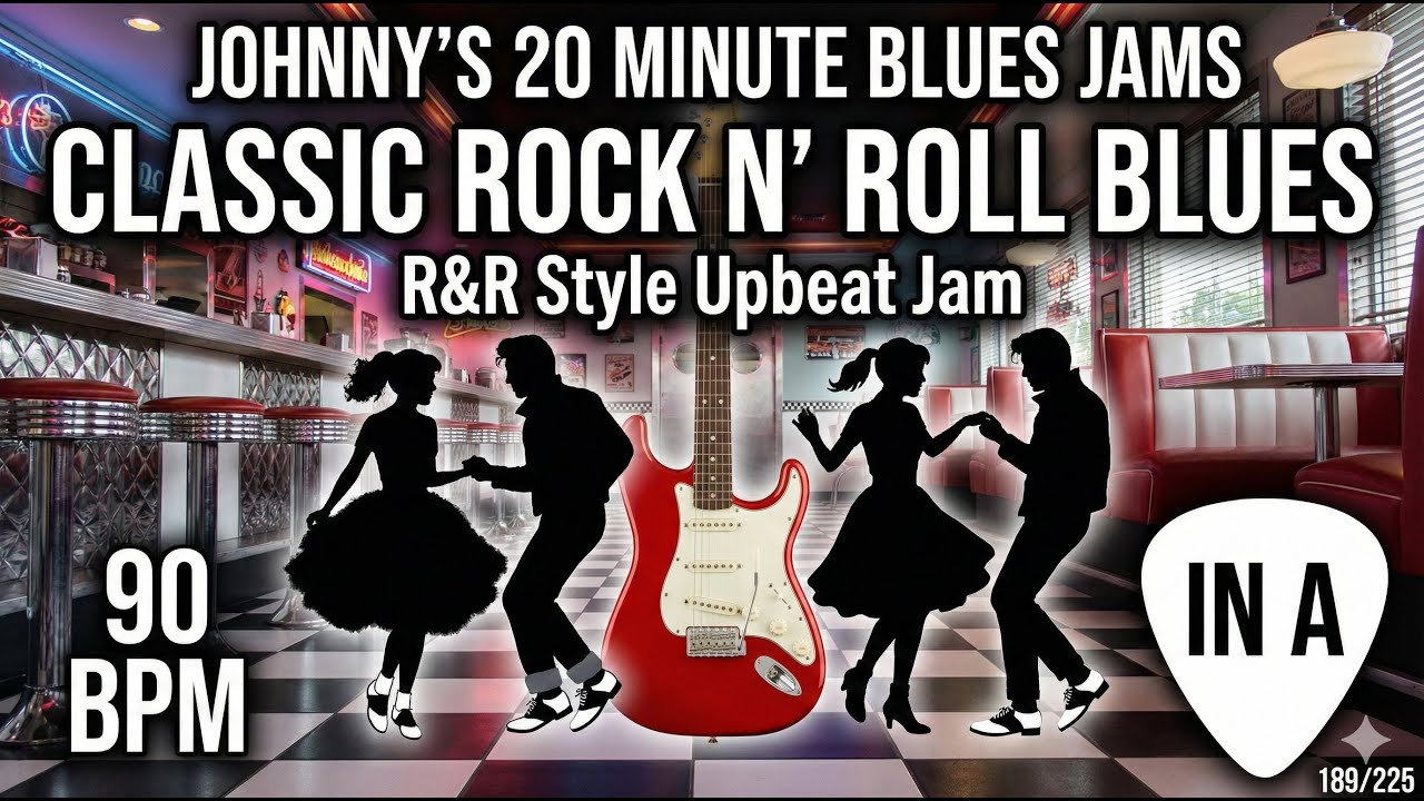 Classic Rock n' Roll Blues - 'R&R' Style Upbeat Jam in A [90 BPM] 189/ ...