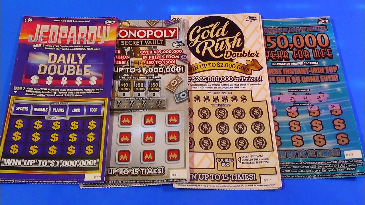 SBG 163: 💥💲💰BIG WIN!! JEOPARDY MONOPOLY GOLD RUSH FL Lottery Scratchers ...