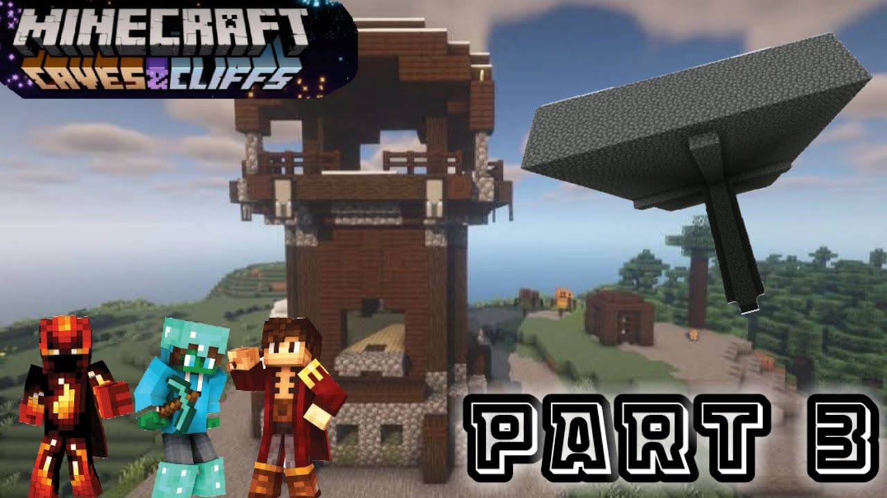 Raid pillager outpost /minecraft / cliffs and caves - YouTube