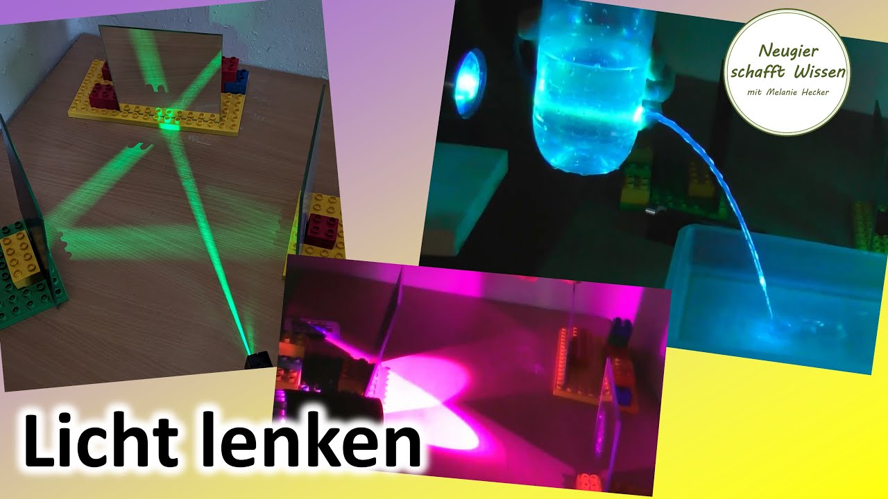 Licht lenken mit Spiegeln und Wasser - Experiment für Kinder - YouTube