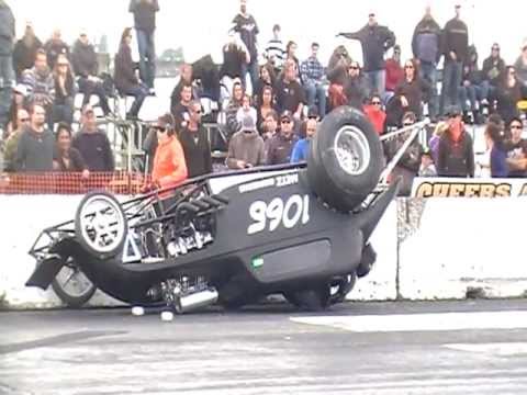 Ian Metz Topolino Altered crash, Masterton Motorplex Fundraiser Meeting ...