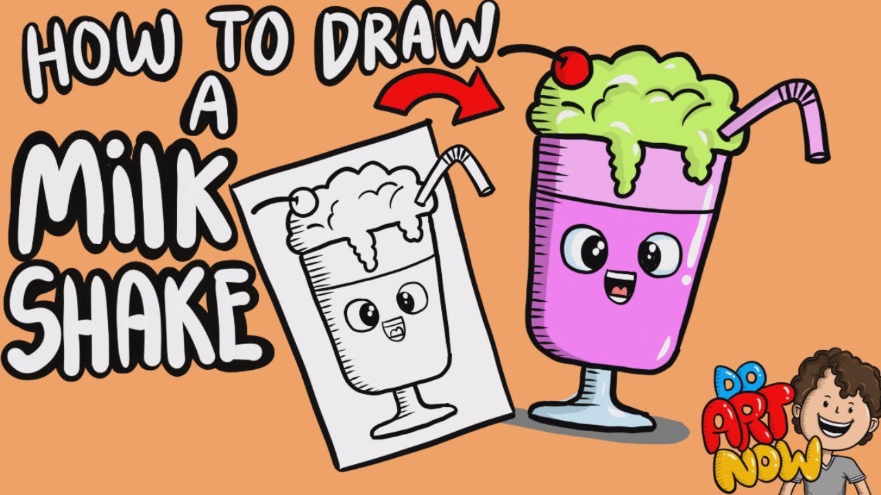 How to draw a Milk Shake - YouTube
