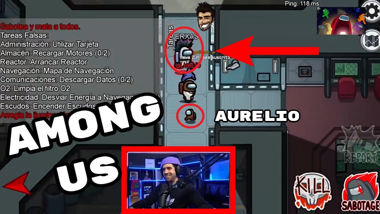 AURONPLAY IMPOSTOR GANA UNA PARTIDA DIFICIL MATANDO A PERXITA EN AMONG ...