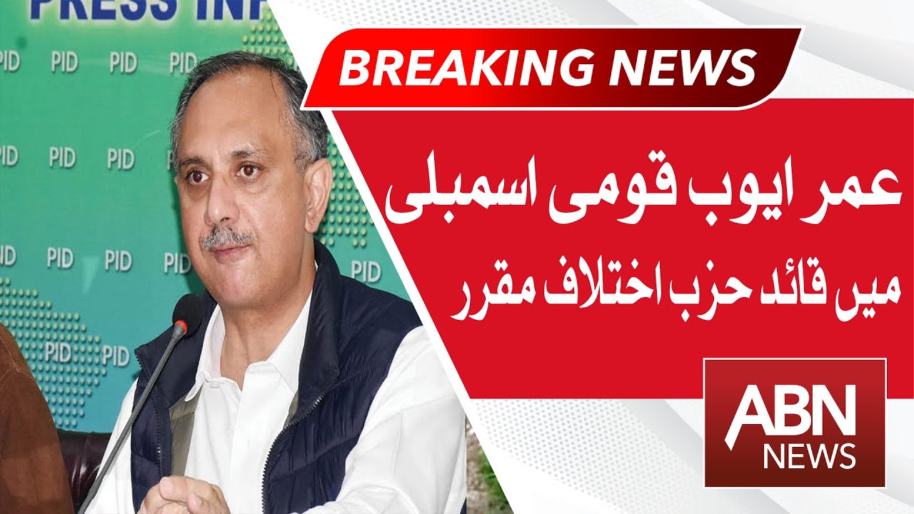 Umar Ayub appointed Leader of Opposition in National Assembly | ABNNEWS ...