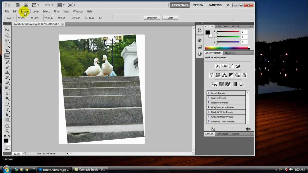 [Photoshop Tutorial]-How To Rotate Arbitrary - YouTube