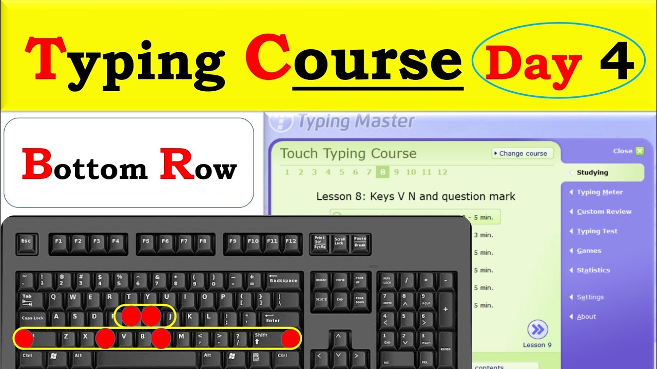 English typing course tutorial day 4 Beginner Guide - YouTube