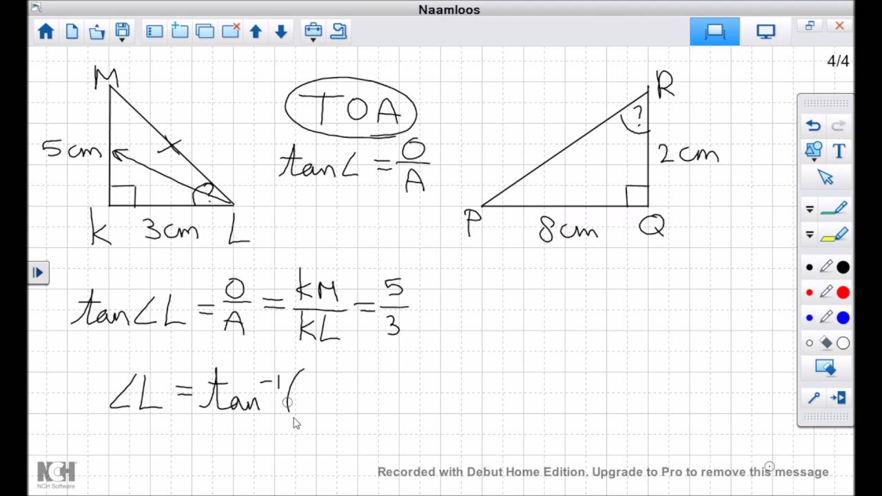 Wiskunde: Hoe gebruik ik de Tangens om de grootte van een hoek uit te ...