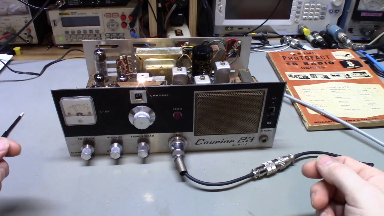 ECI Courier 23 early tube type CB radio restoration. - YouTube