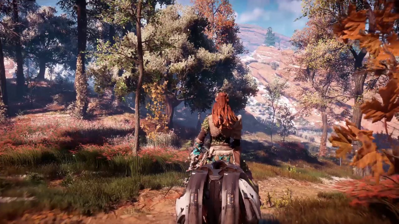 Horizon Zero Dawn Aloy Riding 1 PS4 Pro with sound - YouTube