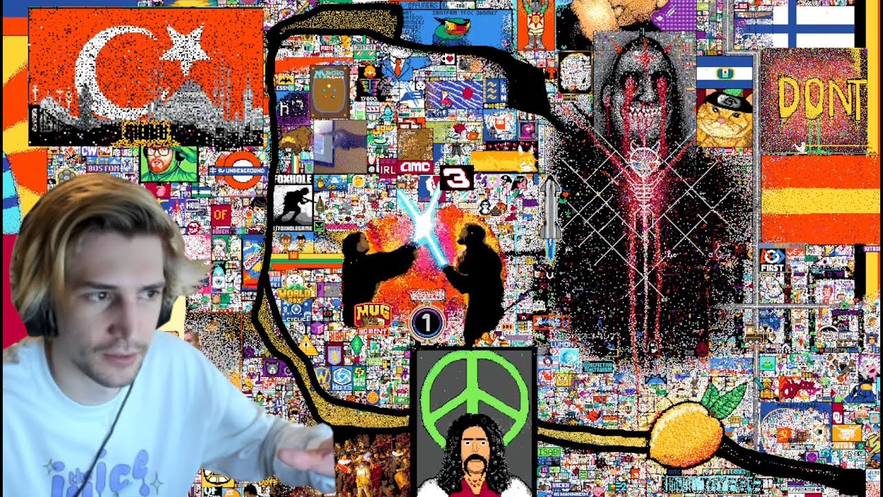 r/place 2022 The Void War Timelapse - xQc vs. Turkey - YouTube