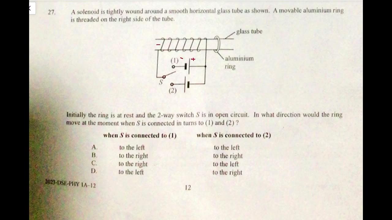 DSE Physics 2023 MC Q27 - YouTube