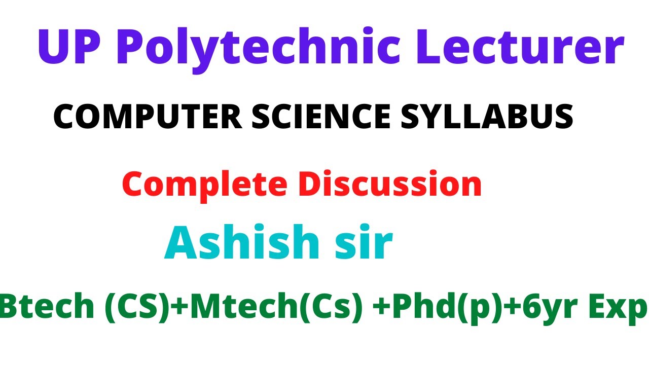 UPPSC Polytechnic Lecturer 2021 ||COMPUTER SCIENCE SYLLABUS ||Complete ...