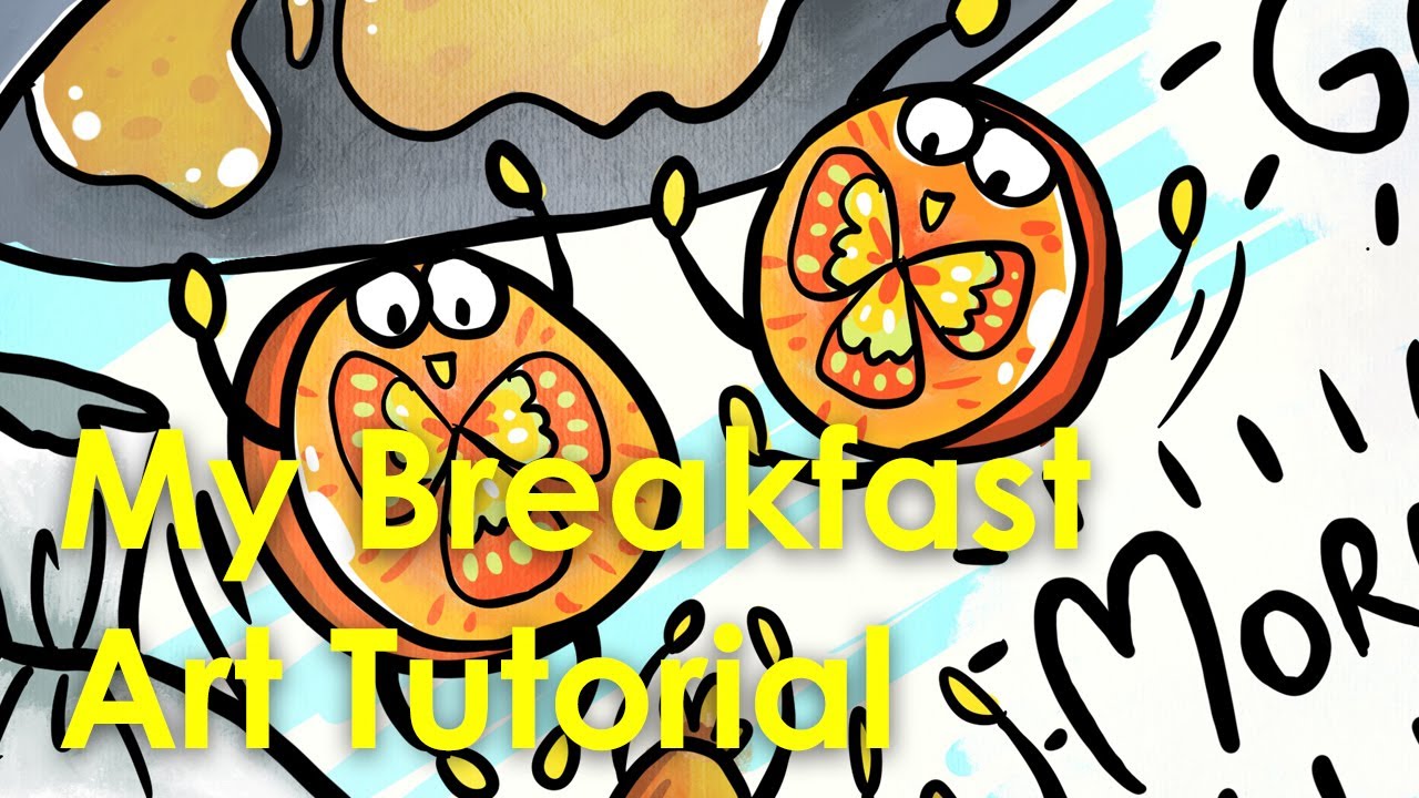 How to draw food and breakfast - My Breakfast - YouTube