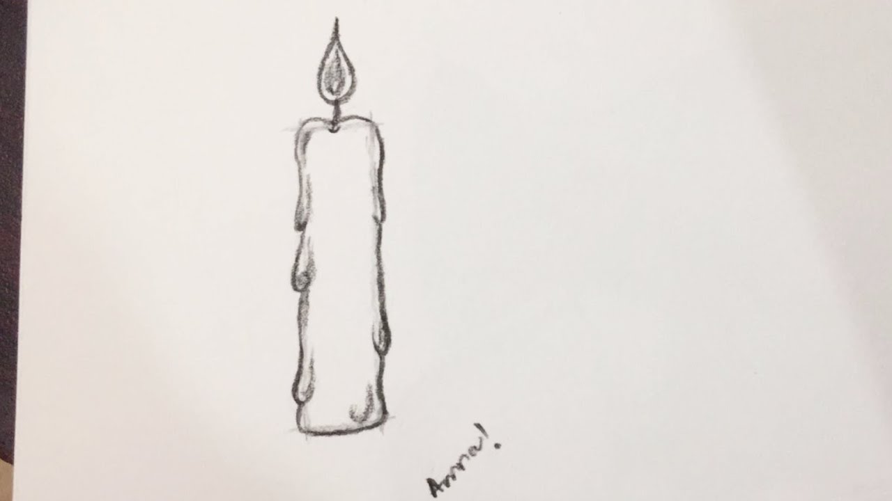 Easy Candle Drawing How to Draw a Candle Easy Step by Step || how to ...