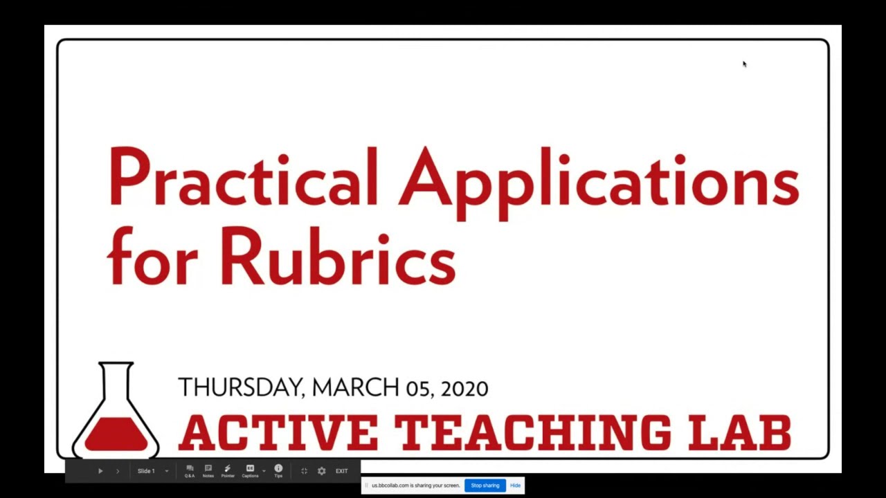 Practical Applications for Rubrics (Active Teaching Lab 03 05 2020 ...