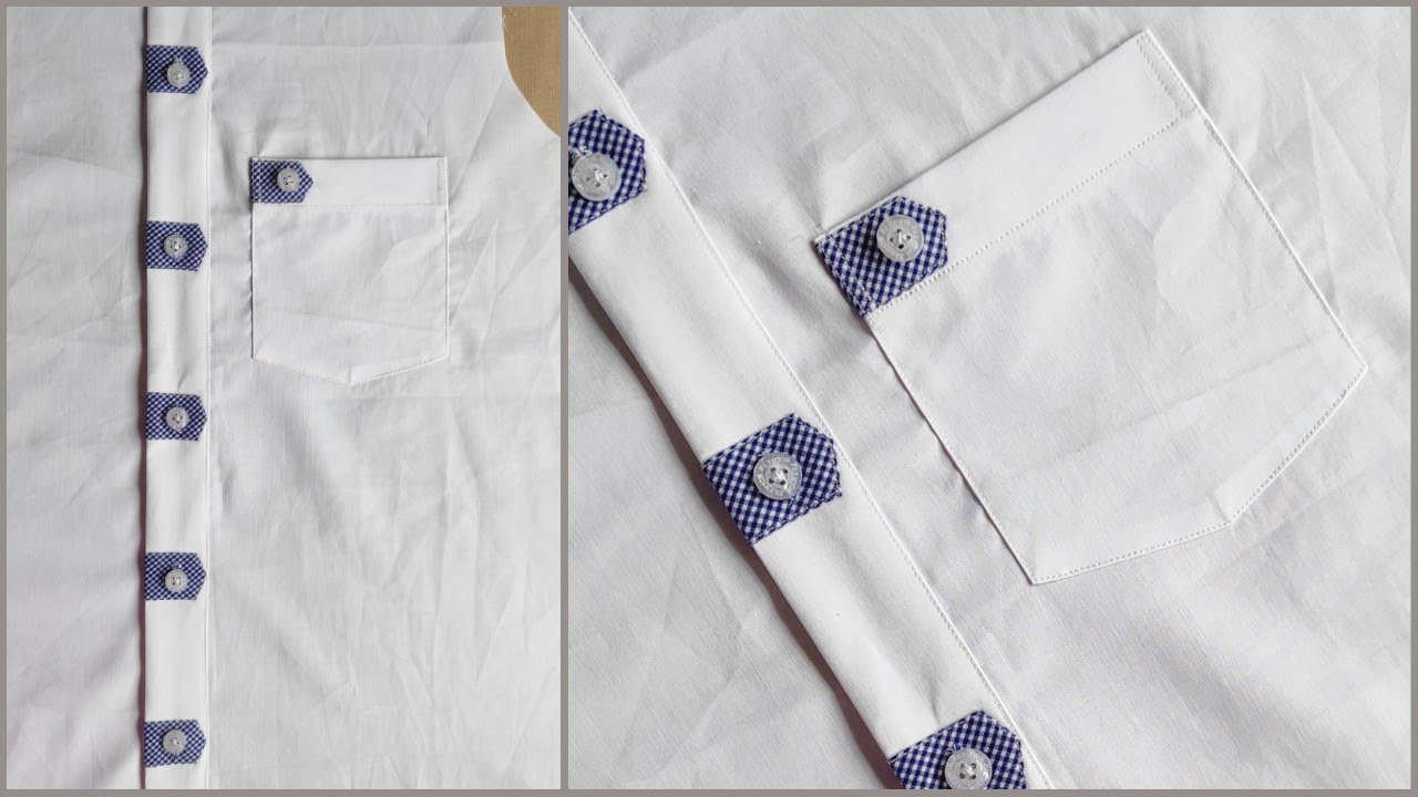 sew a designer shirt front placket || latest shirt front design ...
