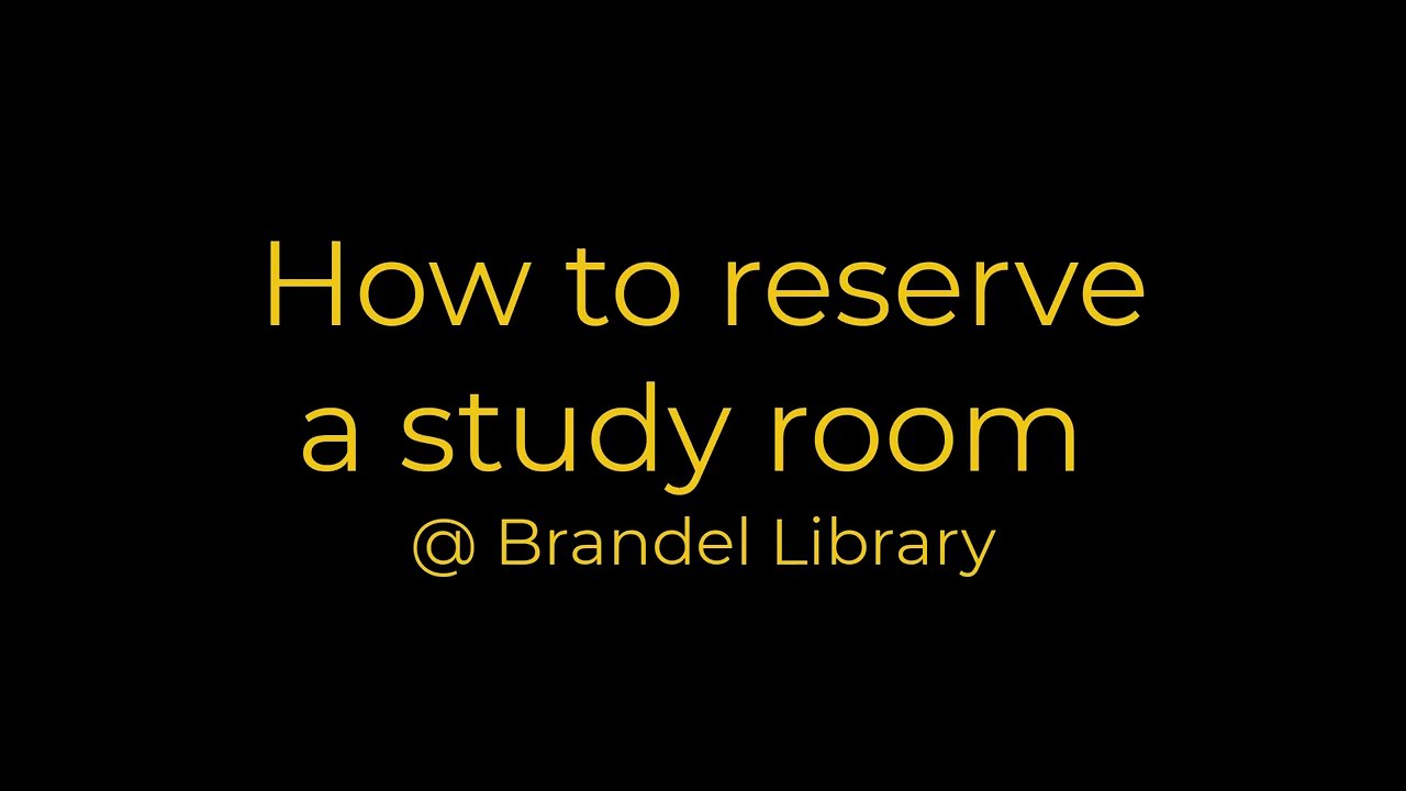 How to Reserve A Study Room - YouTube