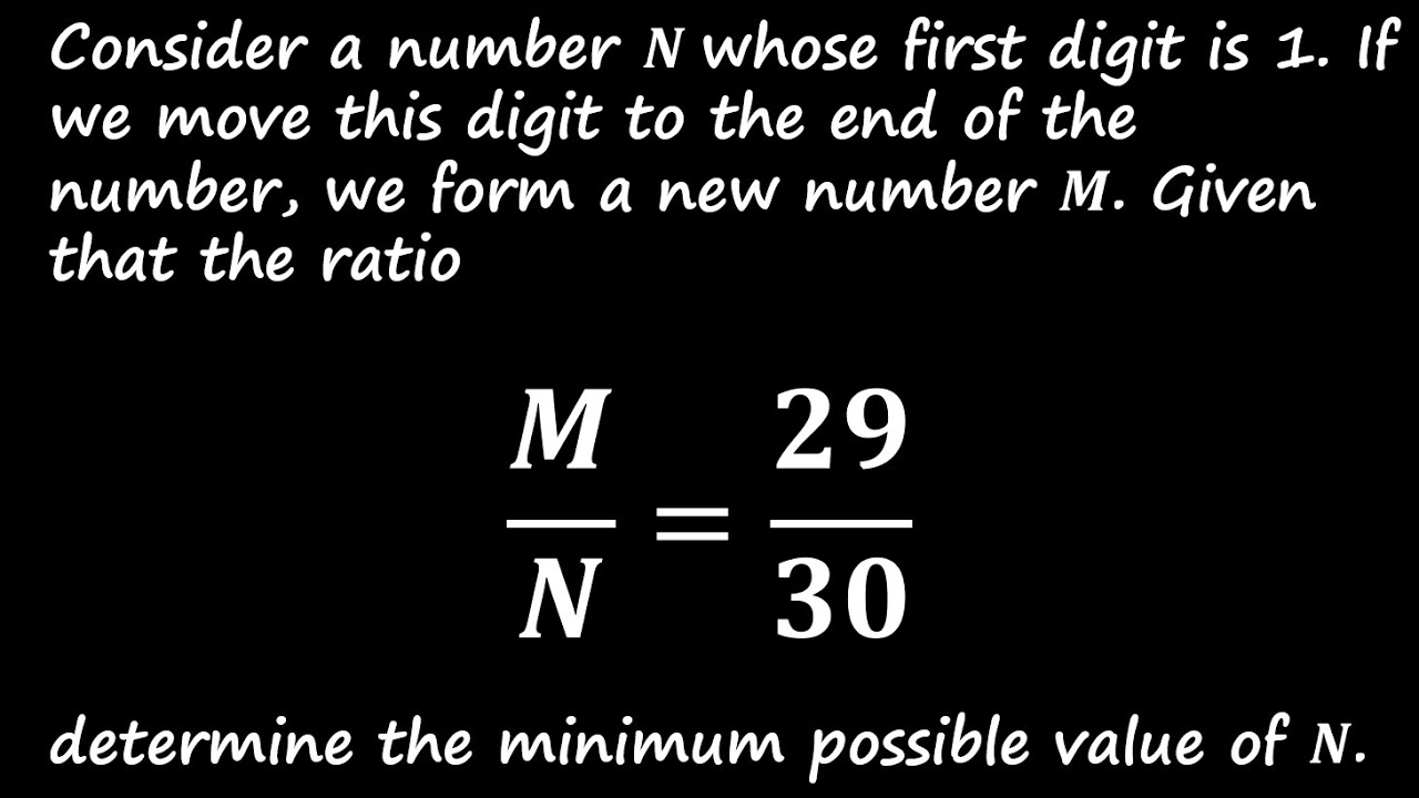 Number theory for beginners: Finding the Minimum Possible Value of N for a Digit-Cycling Problem ...