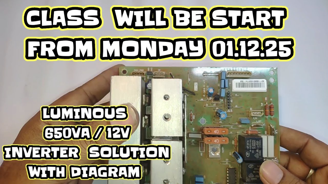 Classes Begin Monday, December 1, 2025. Luminous 650/12v Inverter ...