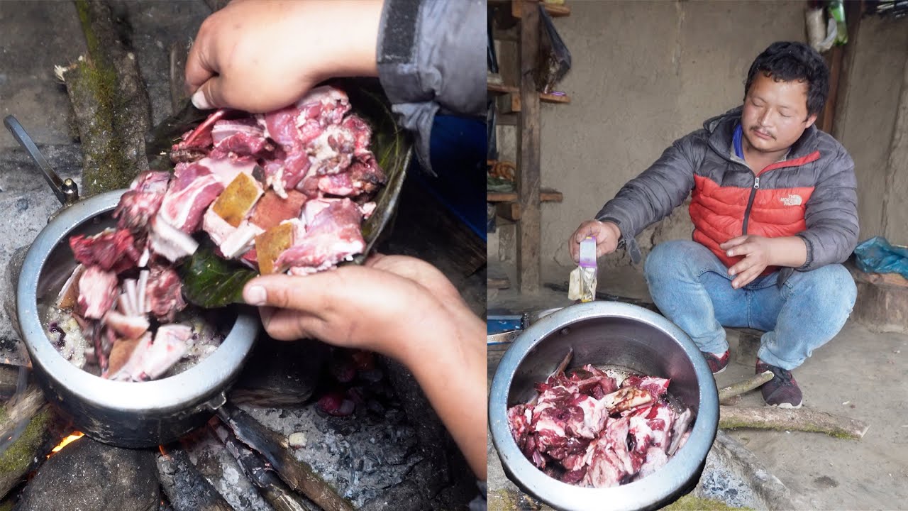 Rojan cooks pork curry & rice for Rita , Jk & Ridam - YouTube