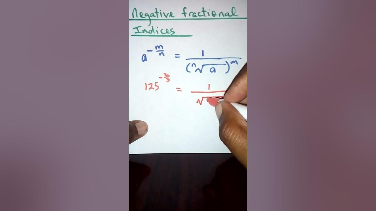 Negative fractional Indices - YouTube