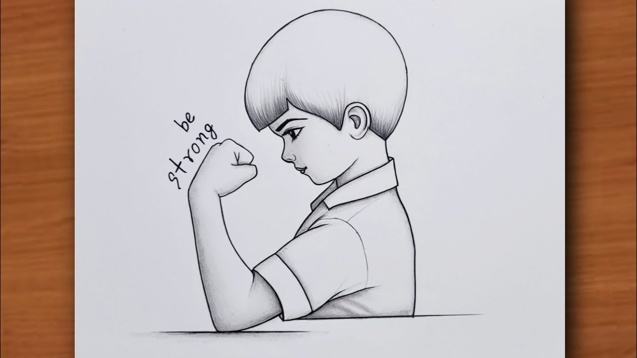 Stay Strong | Motivation Drawing | Easy boy Pencil drawing | Easy ...