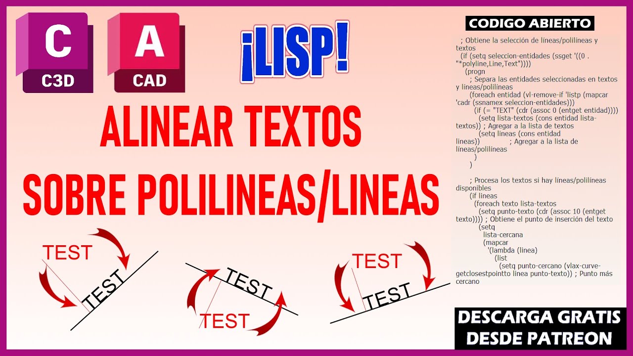 Autocad Lisp para Alinear Textos sobre Polilíneas/Líneas - YouTube