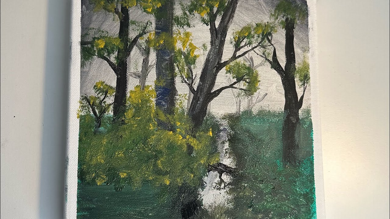 Realistic forest painting for beginners 🍃 - YouTube