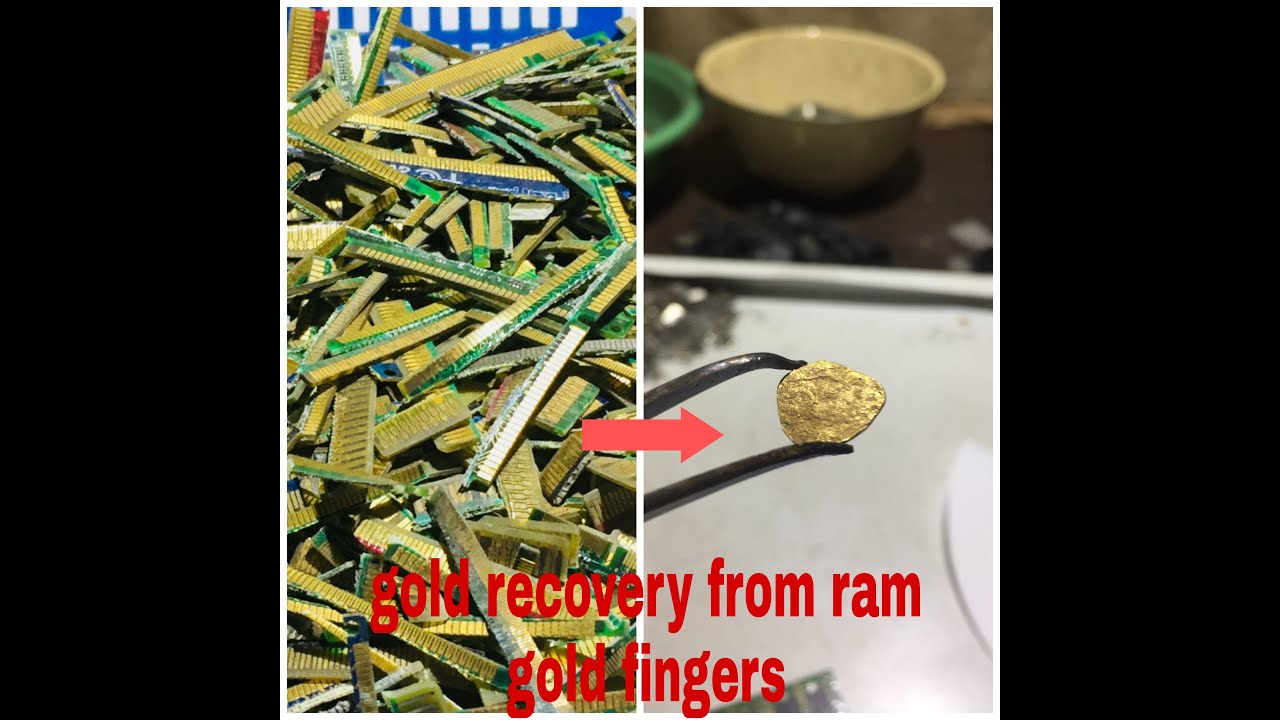 gold recovery from ram gold fingers experiment - YouTube