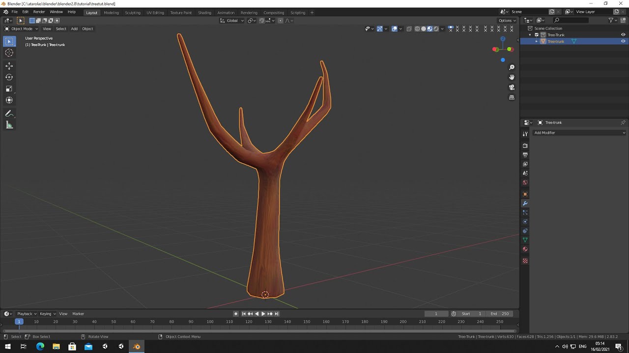 Texturing the tree-trunk Blender - YouTube
