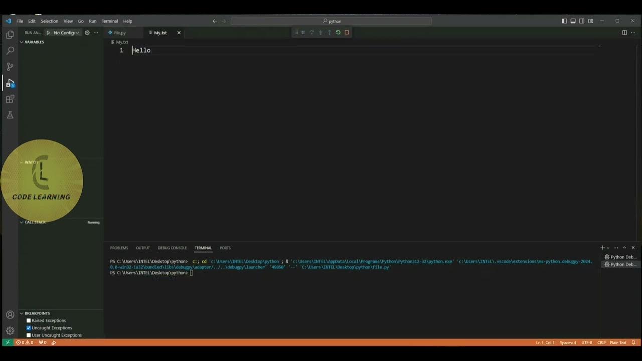 Python | File handling 'open file in append mode' | CodeLearning - YouTube