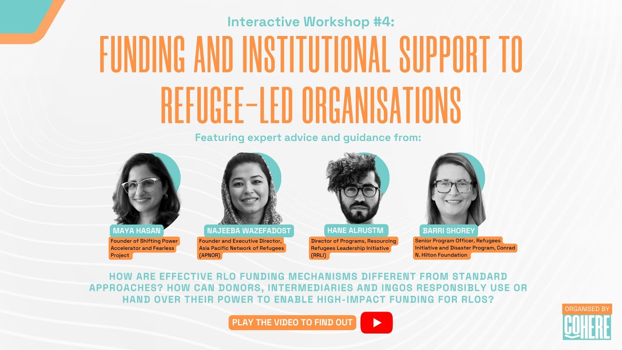 Workshop #4: Funding and Institutional Support to Refugee led ...