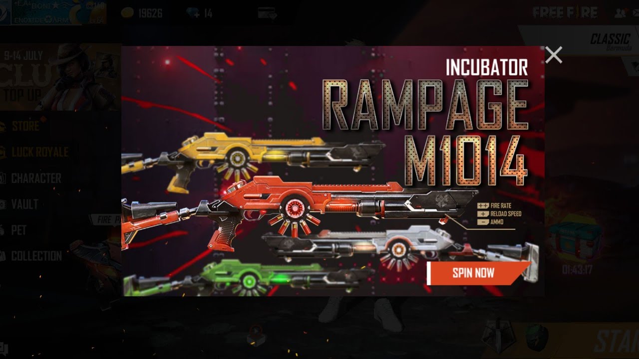 FREE FIRE NEW M10 SKIN //UNLOCKING THE TOP ONE FREE//ALL UPDATE OF OB22 ...