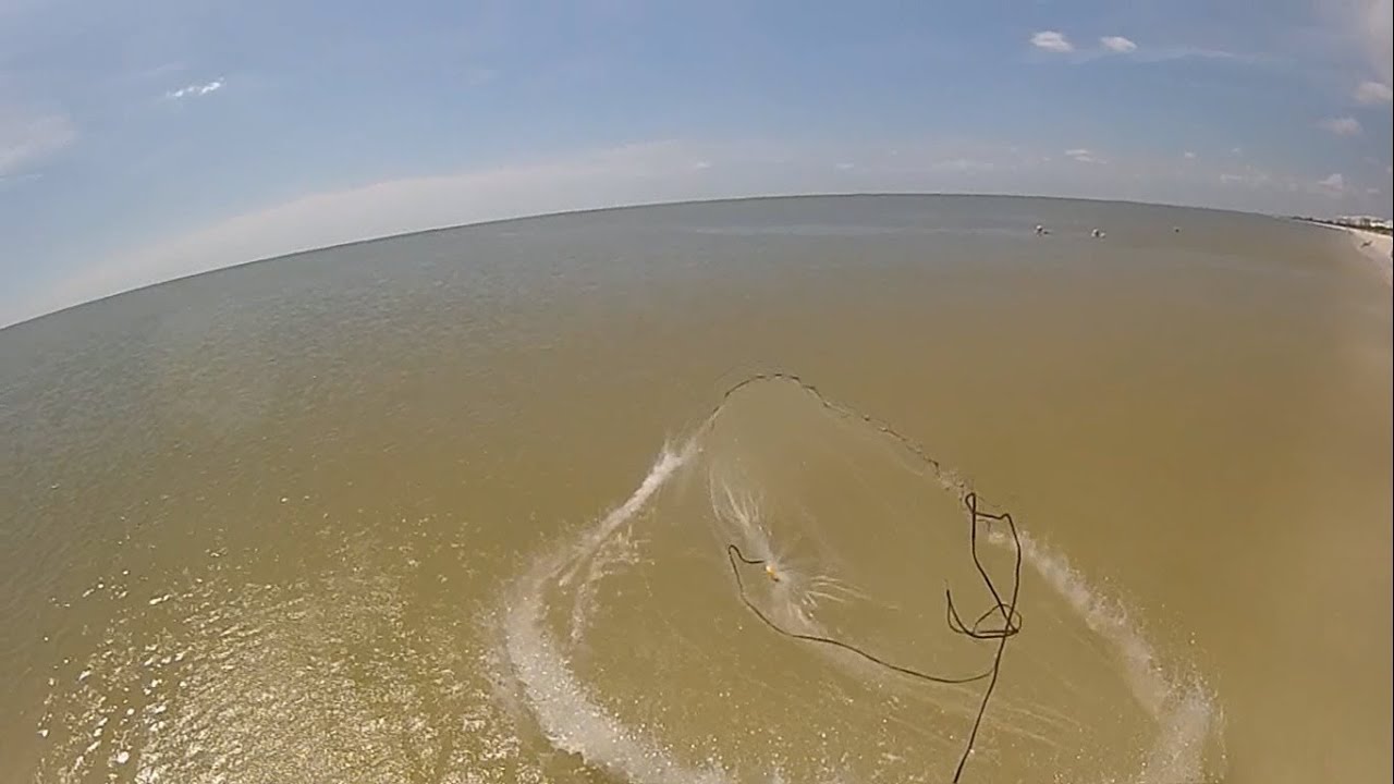 How To Castnet Bait At The Beach - YouTube