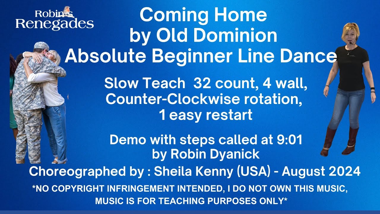 Coming Home by Old Dominion Absolute Beginner Line Dance - Slow Teach and Demo with Steps called ...