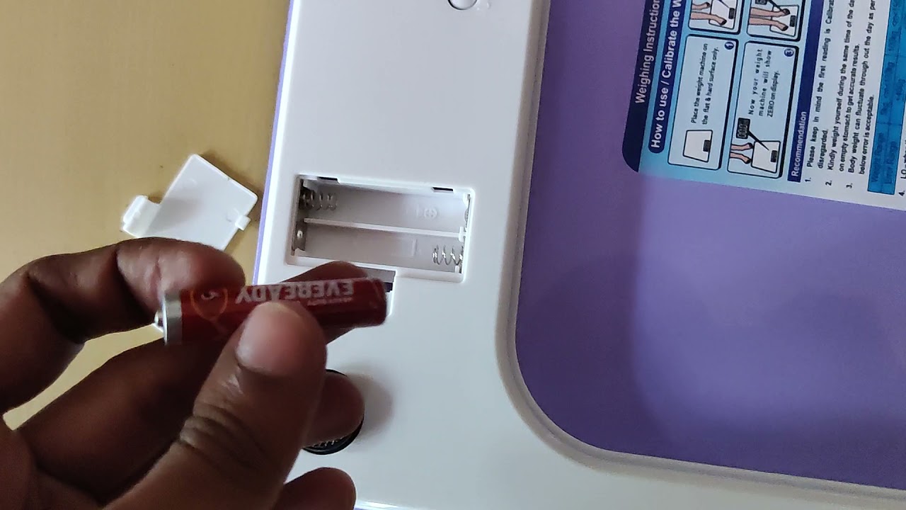 How to insert Battery inside Electronic Personal Weigh Scale - YouTube