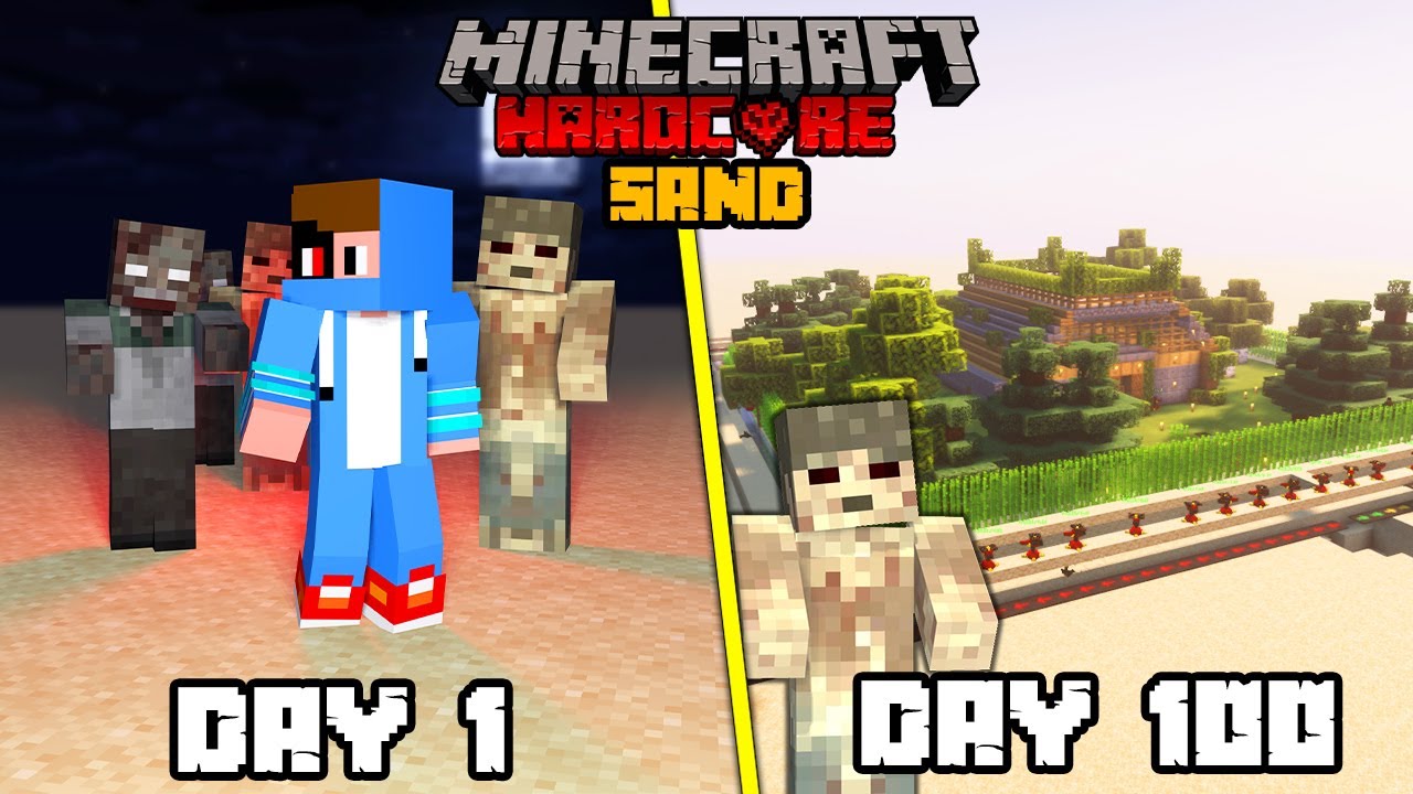 I Survived 100 Days in SAND ONLY BUT ZOMBIE APOCALYPSE in Minecraft ...