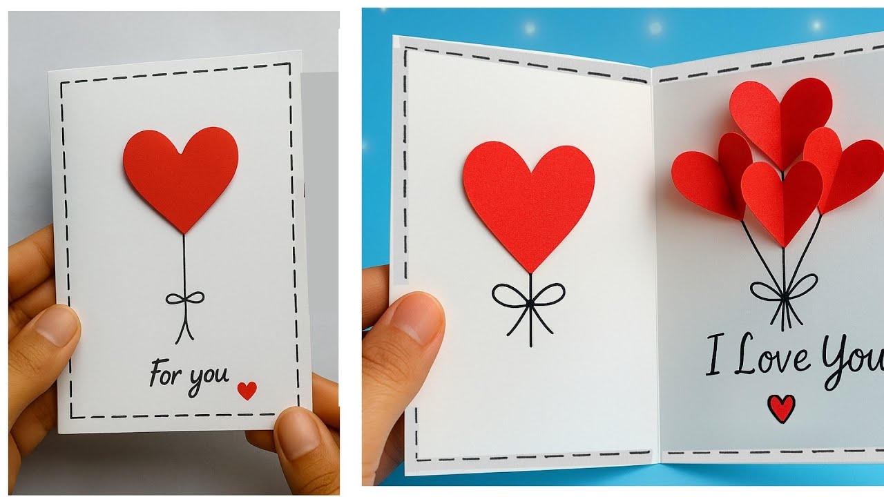 I love You Open Me Card Making Using Crafting Paper DIY (03) Handmade ...